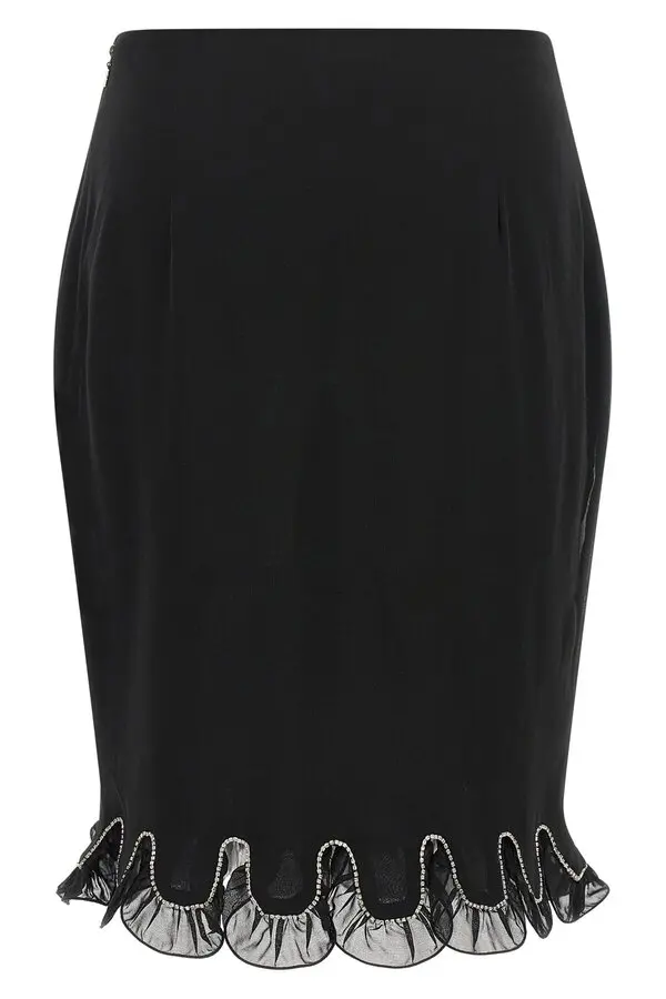 ROTATE BY BIRGER CHRISTENSEN Chiffon Ruffle Embellished Midi Skirt