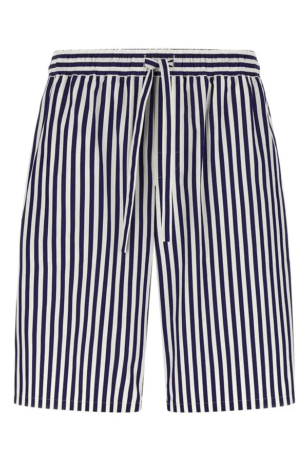 Dolce & Gabbana Striped Bermuda Shorts With Drawstring Waist