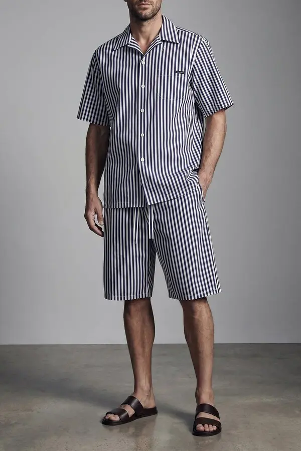 Dolce & Gabbana Striped Bermuda Shorts With Drawstring Waist