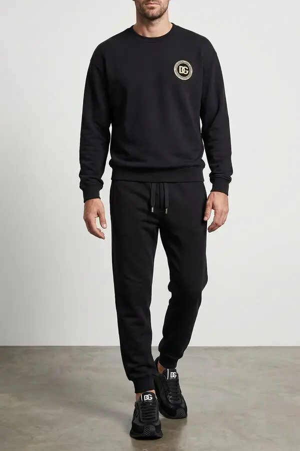 Dolce & Gabbana Joggers With Embroidered Dg Patch