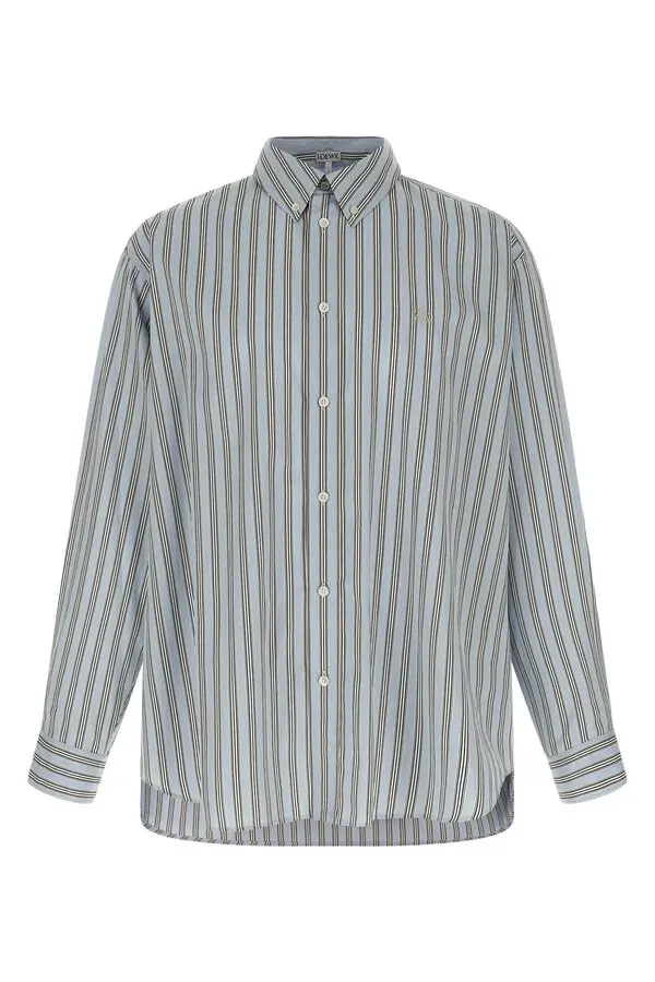 Loewe Classic Striped Cotton Shirt - Light Blue