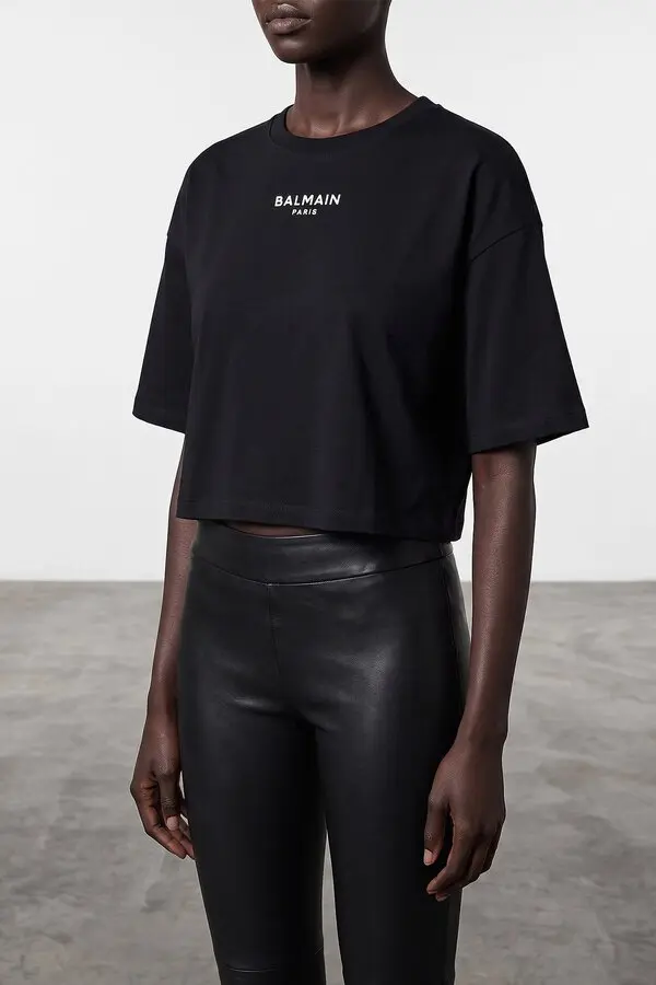 Balmain Cotton T-shirt With Embroidered Logo