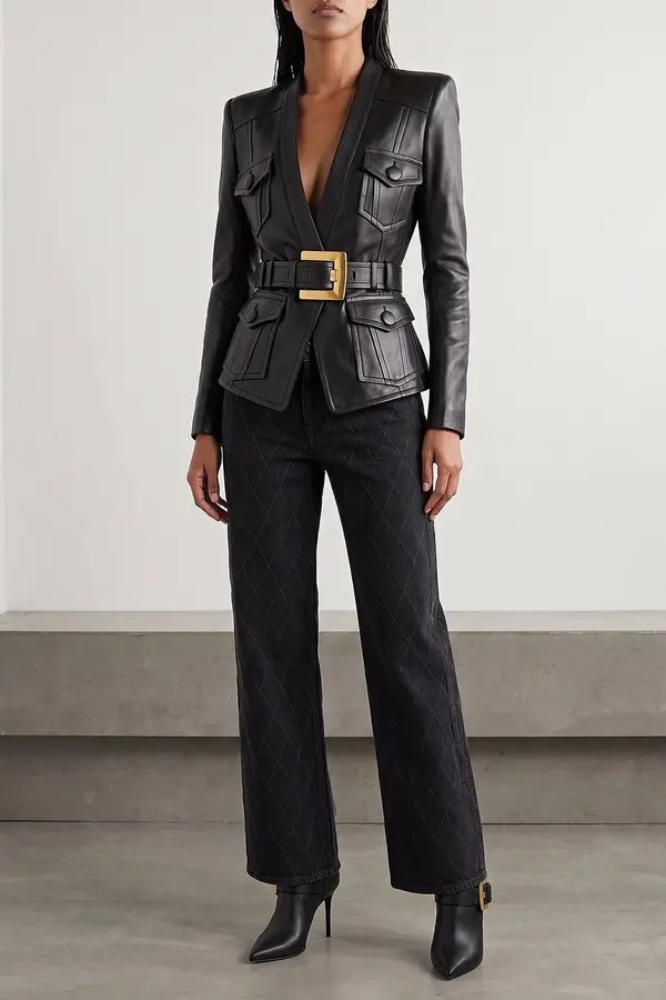 Balmain Loose Fit Jeans With Quilted Stitching