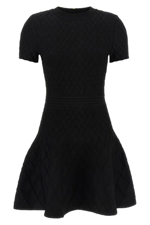 Balmain Flared Dress With Textured Knit