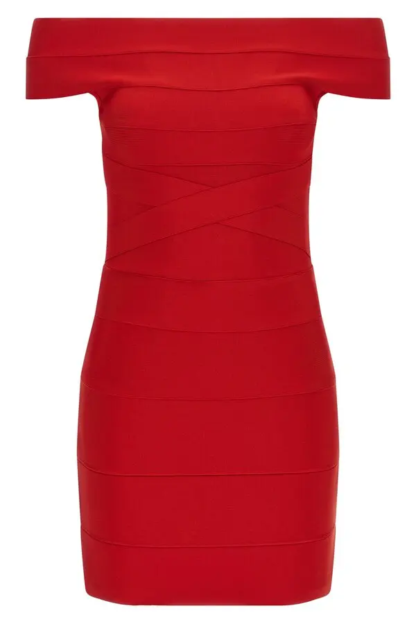 ROTATE BY BIRGER CHRISTENSEN Crossed Bandage Mini Dress - Red