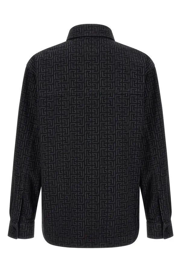 Balmain Overshirt All-over Monogram Pattern