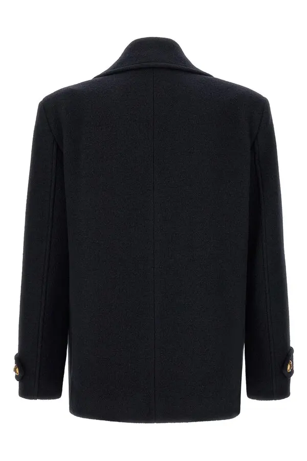 Balmain Peacoat Lion Medallion Buttons