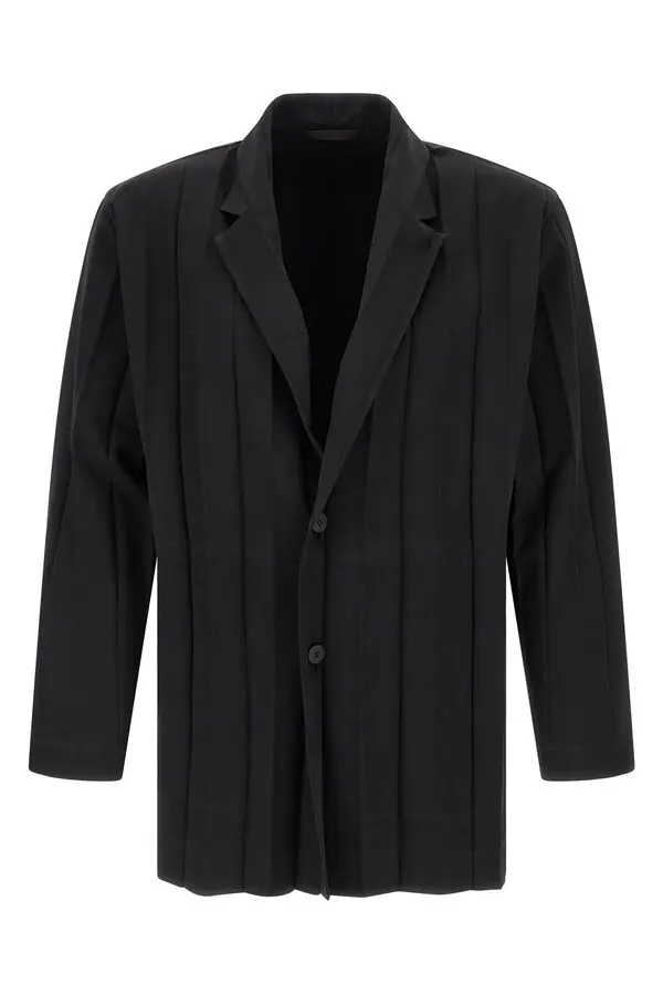 HOMME PLISSE' Homme Plissé Single-breasted Pleated Blazer