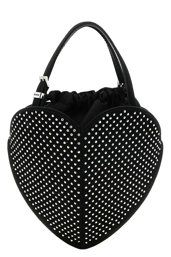 ROTATE BY BIRGER CHRISTENSEN The Heart' Crystal Embellished Handbag - Black