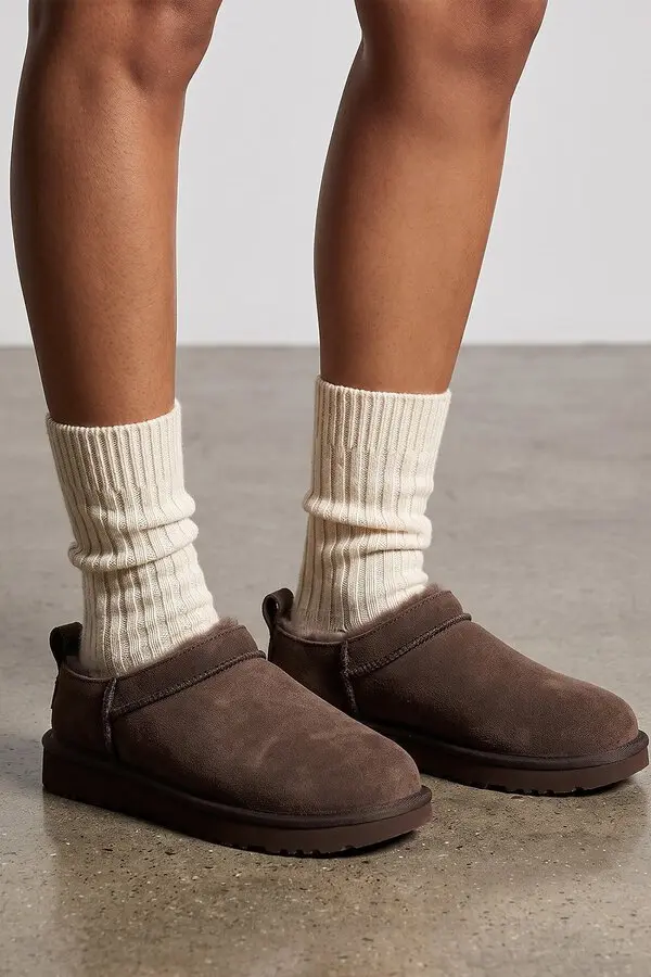 UGG Classic Micro' Sabot In Dusted Cocoa Suede