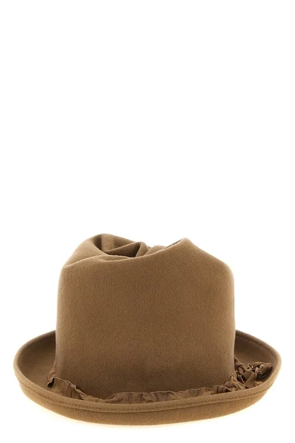 Yohji Yamamoto Hat With Asymmetrical Crown - Beige