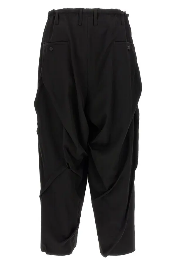 Yohji Yamamoto Random Tuck Pants With Draped Details