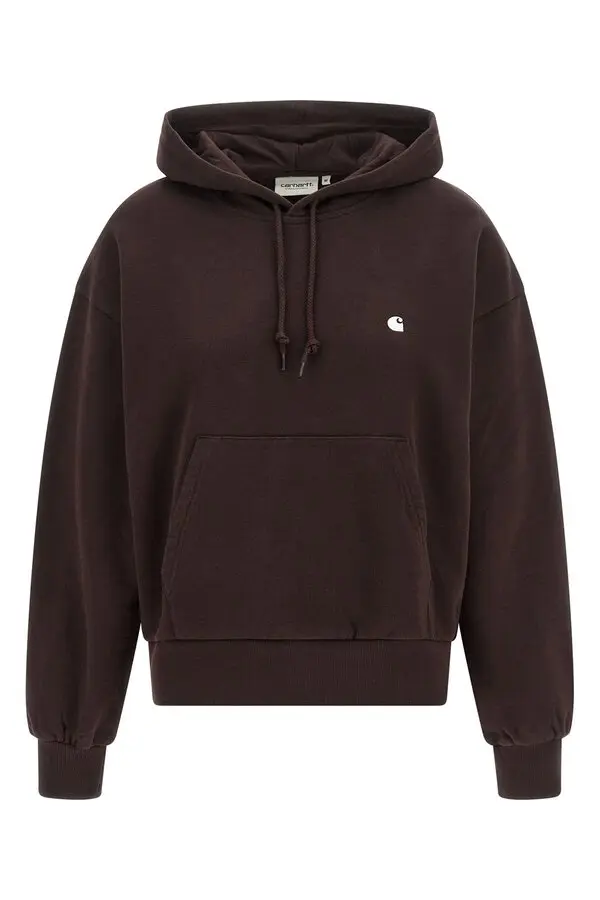 Carhartt Work In Progress Hooded Sweatshirt Embroidered Logo Detail - Brown