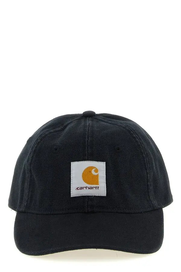 Carhartt Work In Progress Cap With Woven Logo Patch - Black