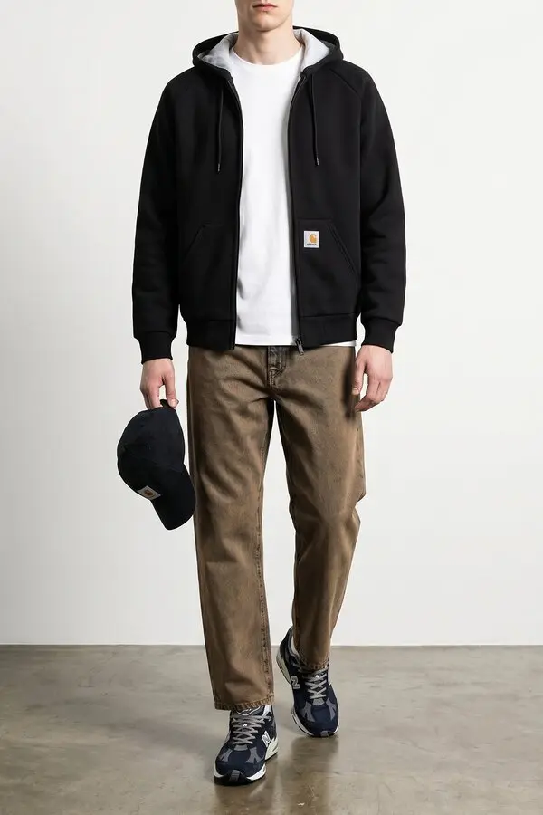 Carhartt Work In Progress Cap With Woven Logo Patch - Black