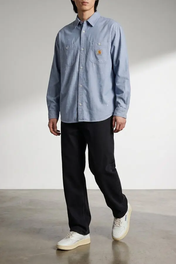 Carhartt Work In Progress Denim Trousers With Tonal Logo Patch