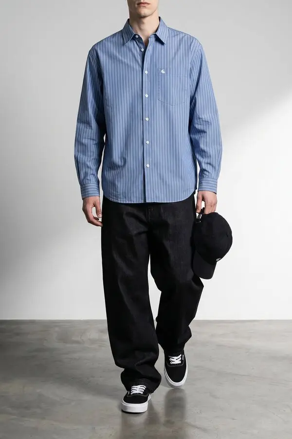 Carhartt Work In Progress Striped Shirt With Chest Pocket