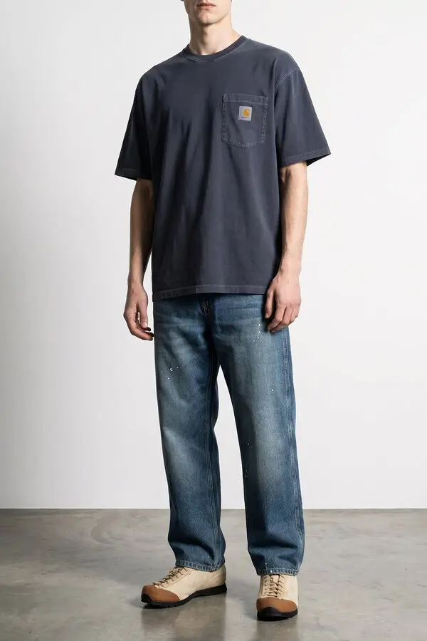 Carhartt Work In Progress T-shirt With Chest Pocket - Blue