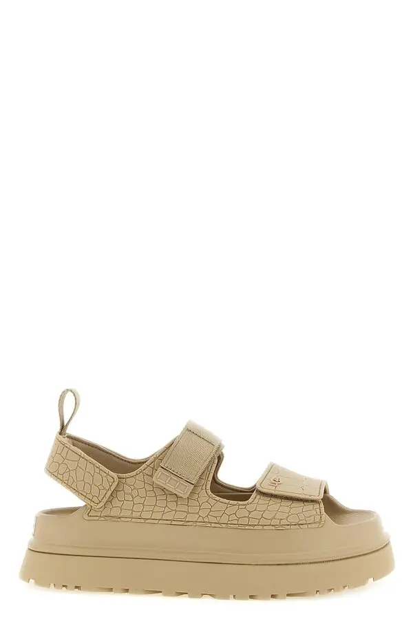 UGG Sandal Crocodile Effect Texture - Beige