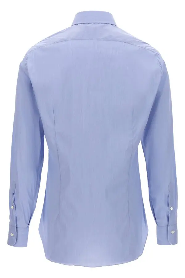 BARBA NAPOLI Shirt 'popeline Natural Stretch - Light Blue