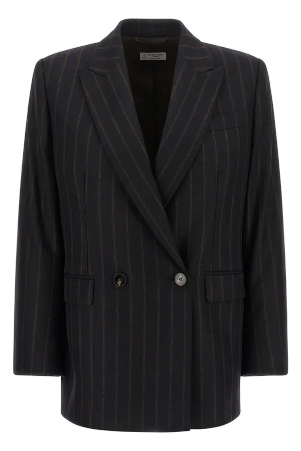 Alberto Biani Pinstriped Flannel Blazer