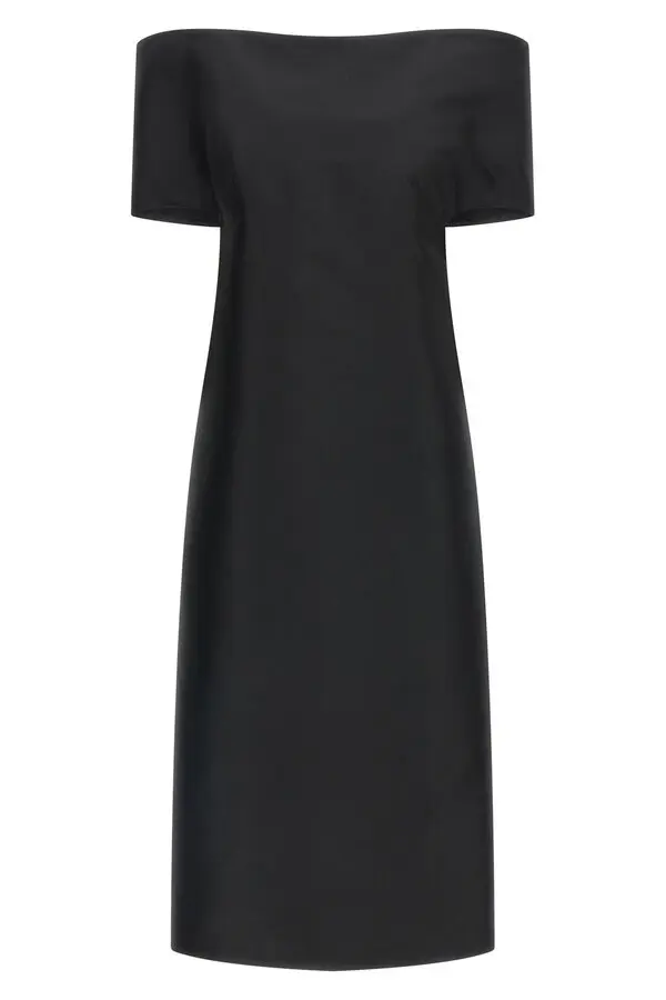 JIL SANDER The Off-shoulder Midi Dress - Black