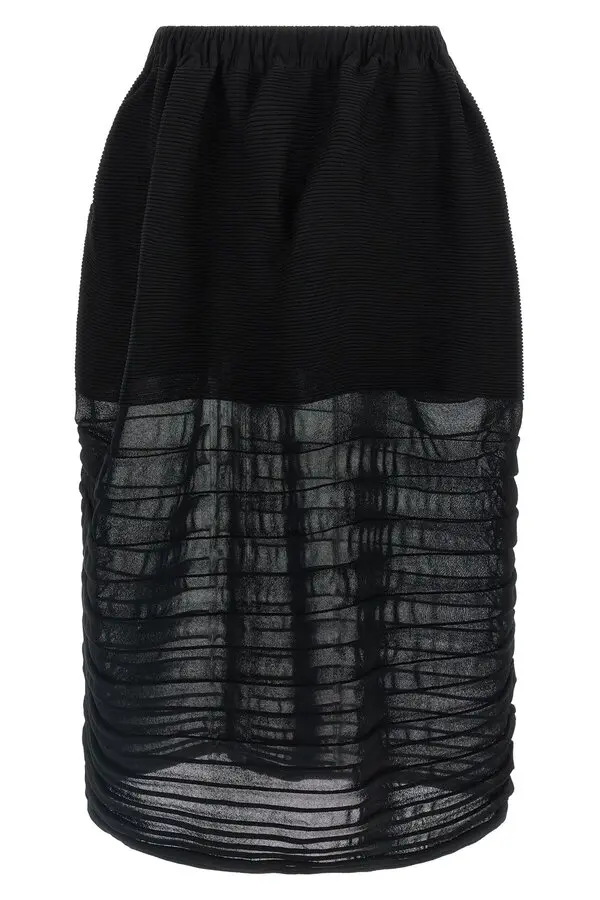 Issey Miyake Moving Knit Contrast Midi Skirt