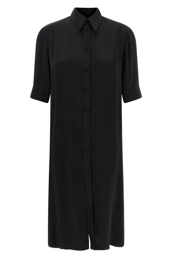 JIL SANDER Viscose Long Shirt - Black