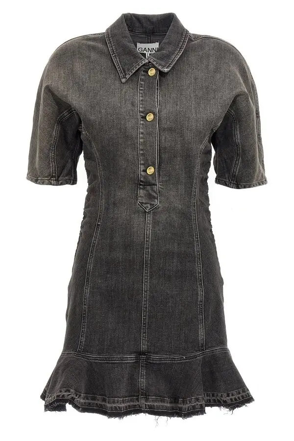 GANNI Tint Edge Denim' Dress - Black