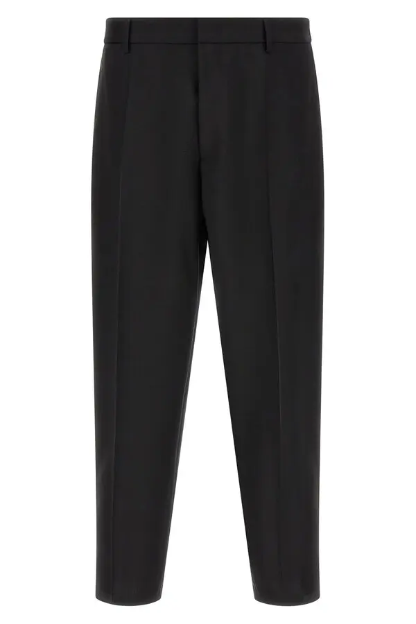 JIL SANDER Virgin Wool And Mohair Trousers - Black