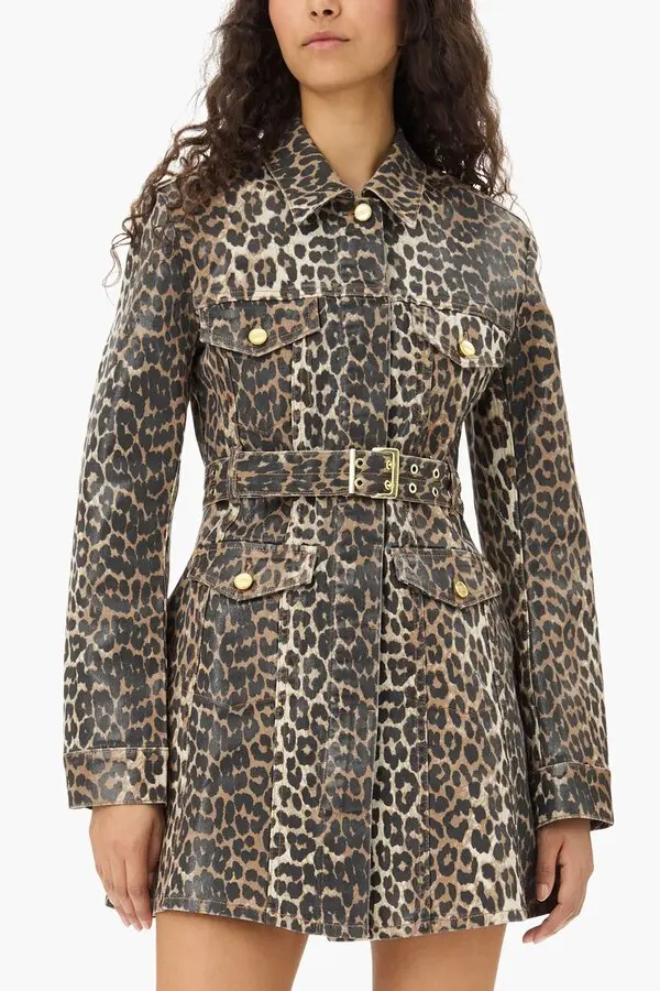 GANNI Dress 'foil Print Denim Dress