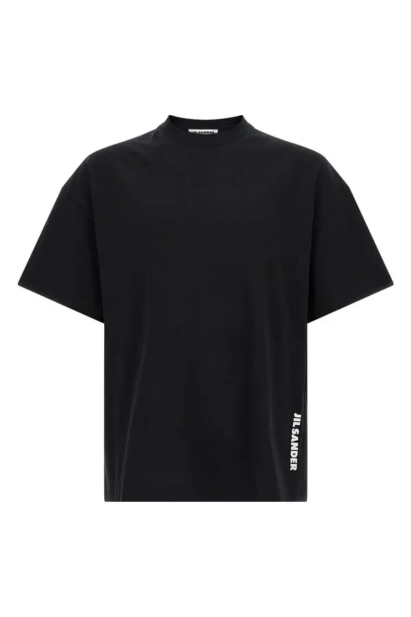 JIL SANDER T-shirt With Side Logo - White/black