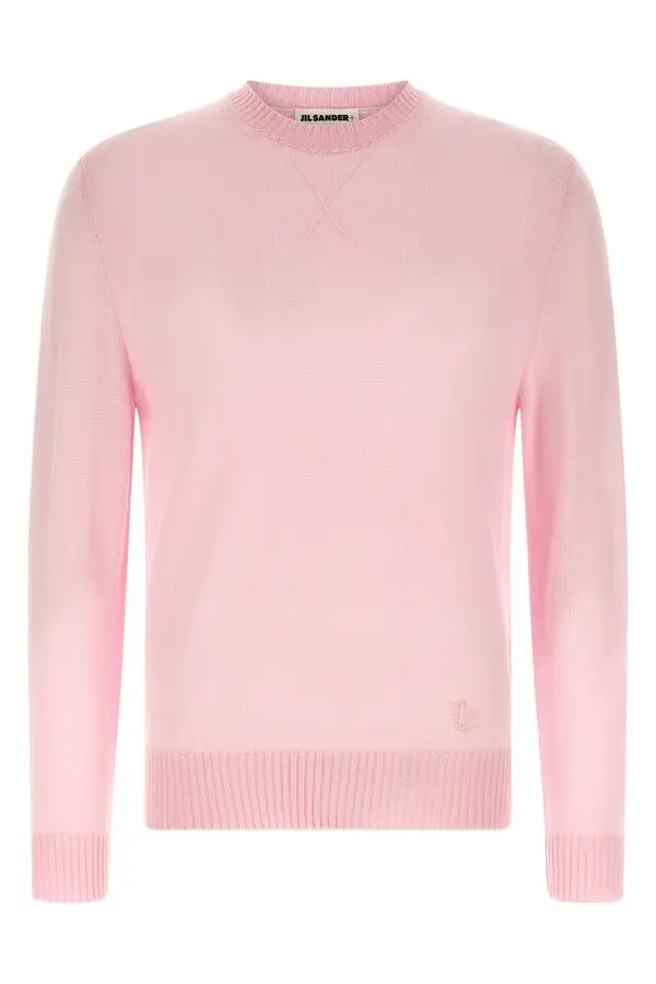 JIL SANDER Crewneck Sweater With Embroidered Logo - Pink