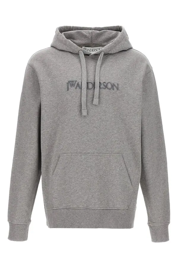 J.W.ANDERSON J. W.anderson J. W.anderson Hoodie With 3d Logo Embroidery - Gray