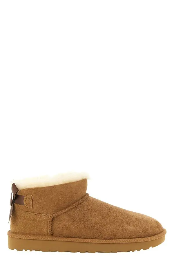 UGG Ultra Mini Bailey Bow' Ankle Boot - Beige