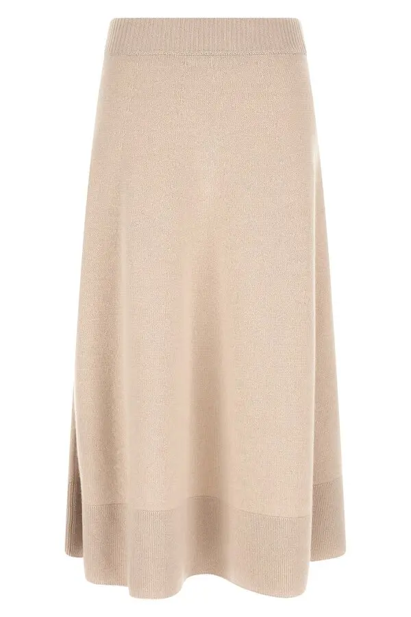Agnona Cashmere Knit Skirt - Beige