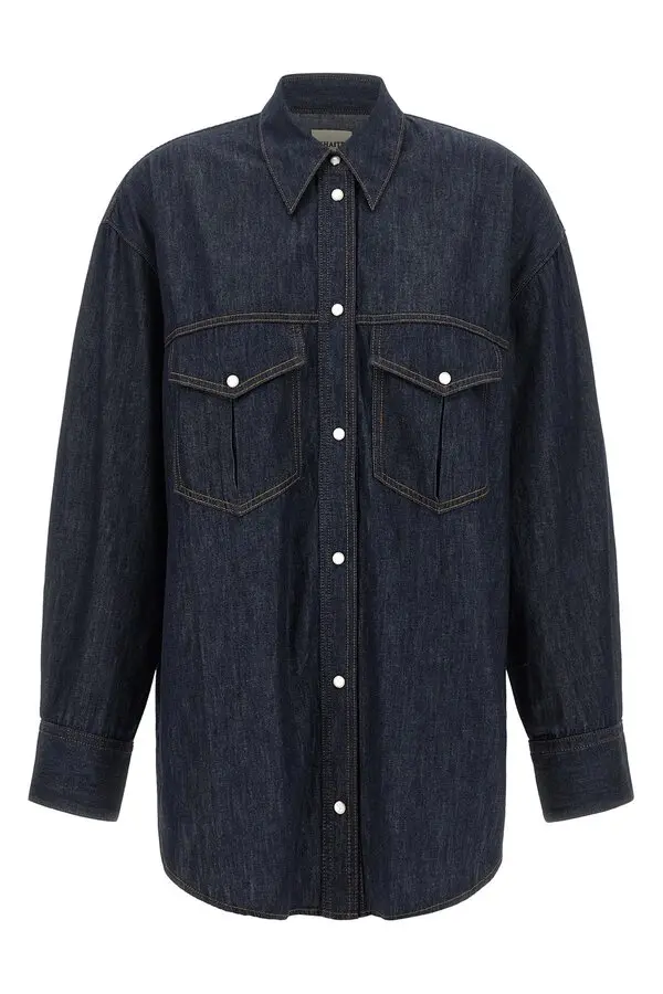 Khaite Denim Shirt With Contrast Stitching