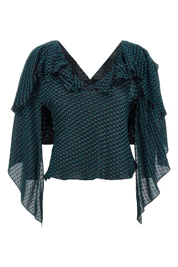 KIKO KOSTADINOV Blouse With Cascading Draped Sleeves