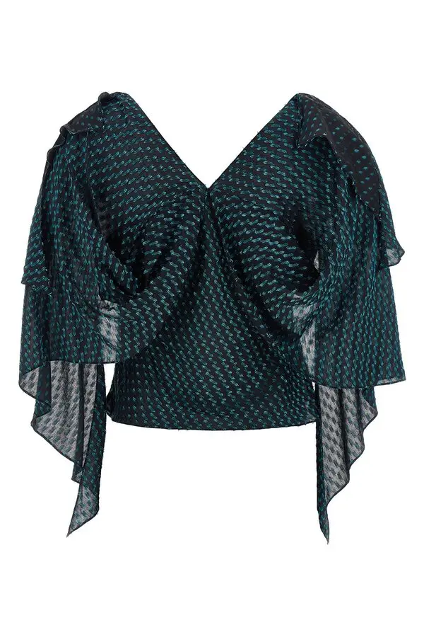 KIKO KOSTADINOV Blouse With Cascading Draped Sleeves