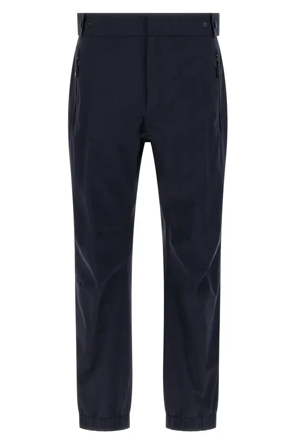 Moncler Trousers With Elasticated Hem - Blue