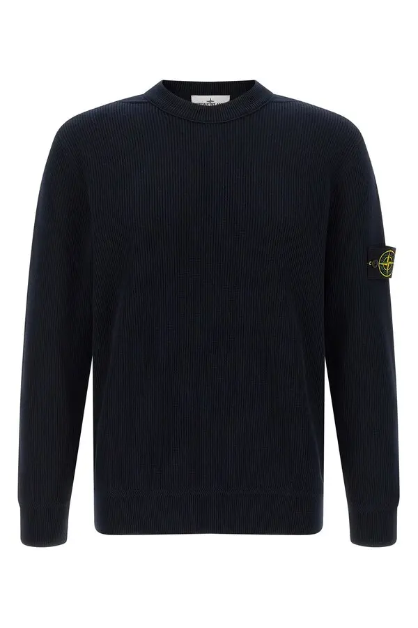 Stone Island Ribbed Cotton Sweater - Blue