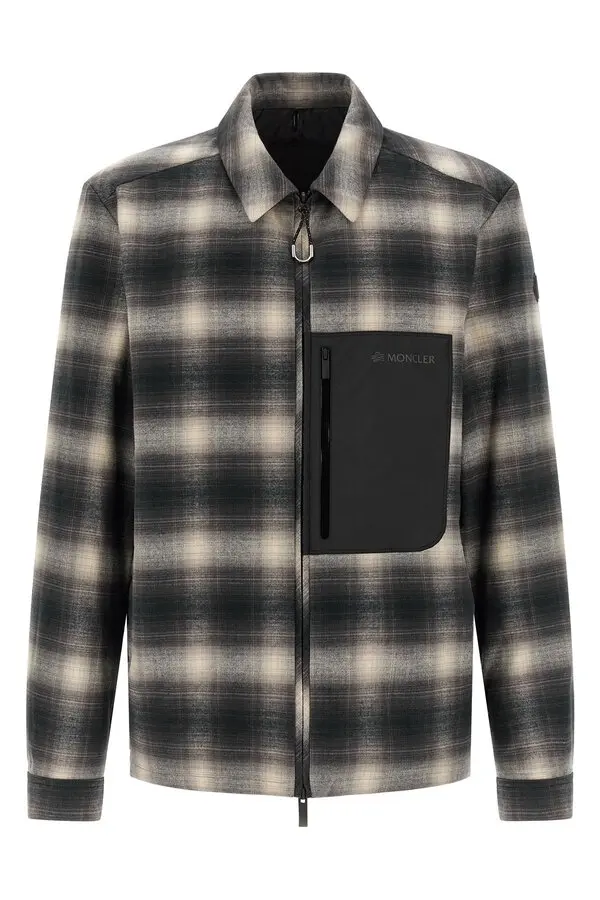 Moncler Shirt Jacket With Quilted Panel - Multi