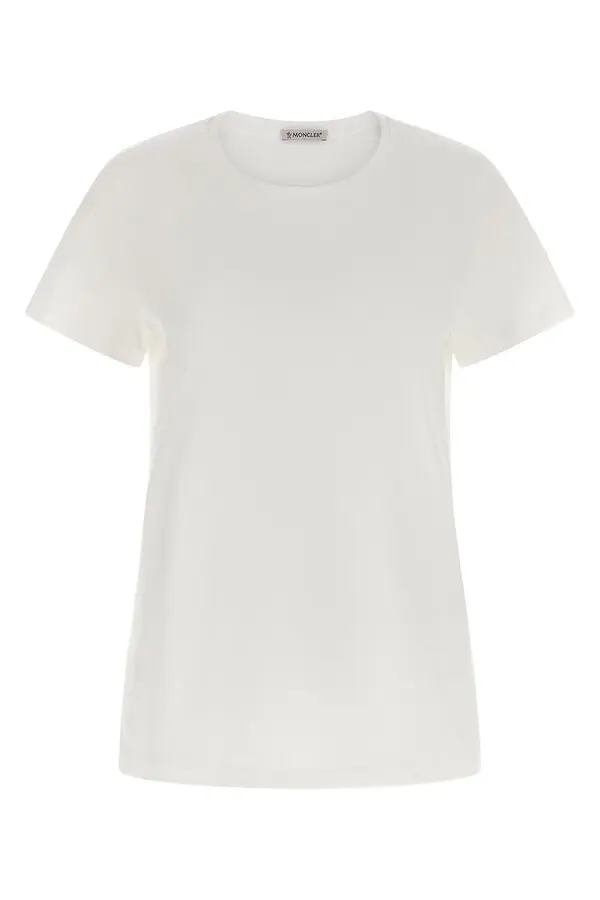 Moncler T-shirt With Felt Logo Patch - White