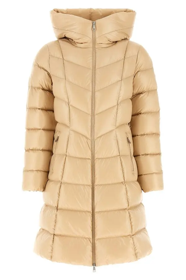 Moncler Marusse Down Jacket With Chevron Quilting - Beige