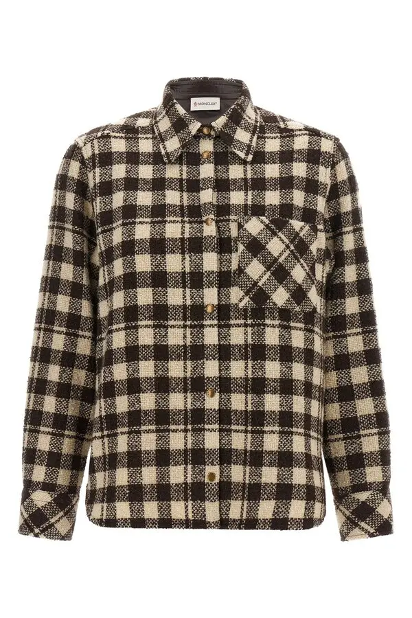 Moncler Checked Overshirt - Brown