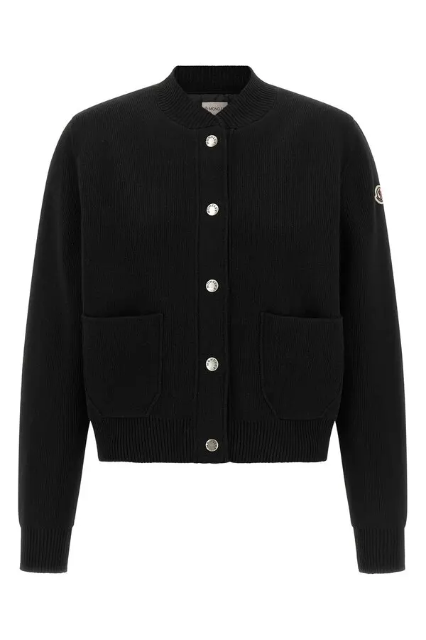 Moncler Padded Back Cardigan - Black