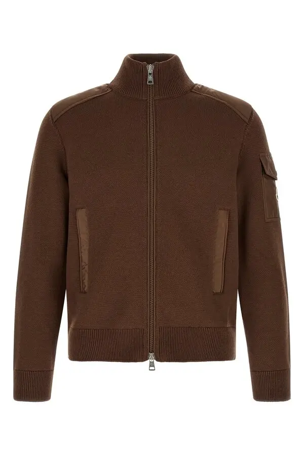 Moncler Padded Cardigan - Brown