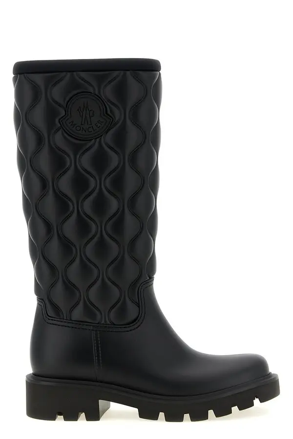 Moncler Knee-high Boots With Quilted Effect - Black
