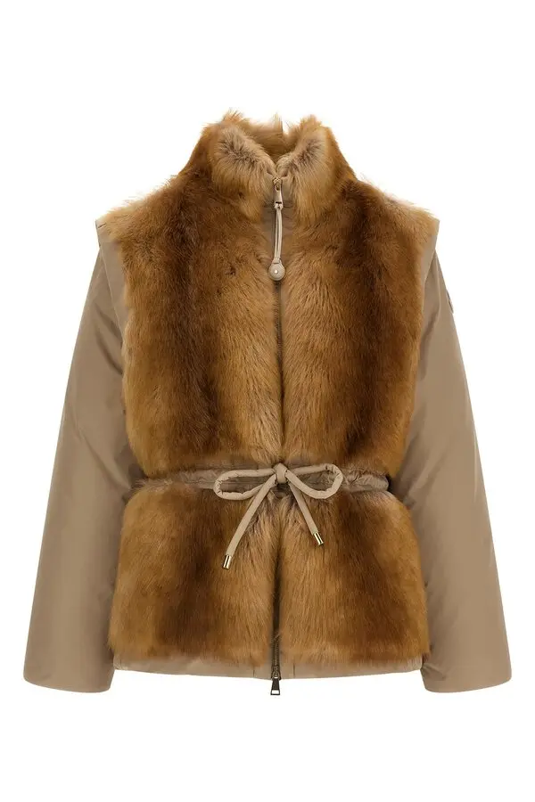 Moncler Blaireau 2-in-1 Shearling Jacket - Beige