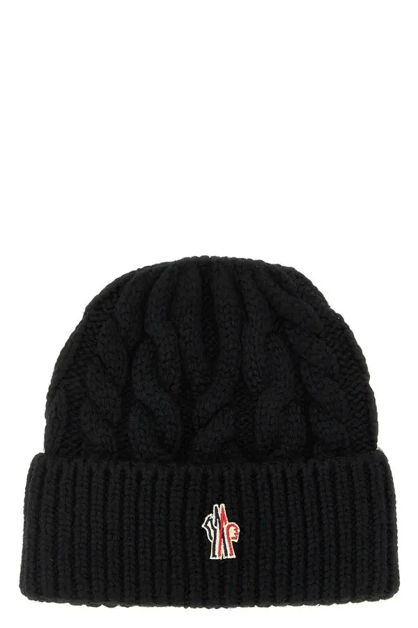 Moncler Logo Patch Beanie - Black